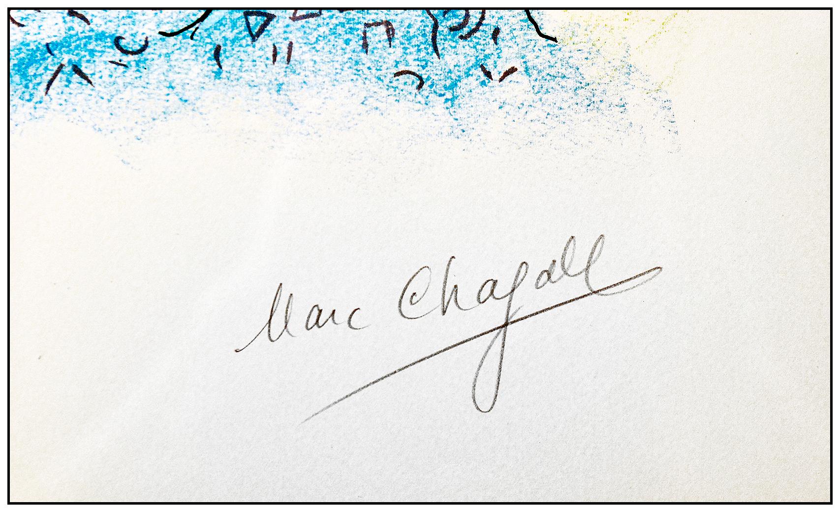 Marc Chagall - Marc Chagall Original Color Lithograph Hand Signed Amour ...