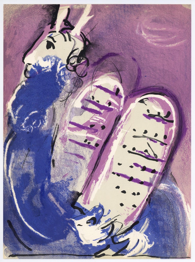 Marc Chagall - "Moses with the Tablets of Law" original lithograph For ...