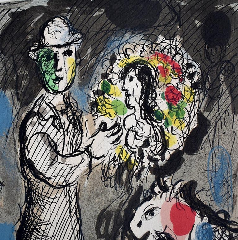 Marc Chagall - Peasant with Bouquet - 1968 - Lithograph - French ...