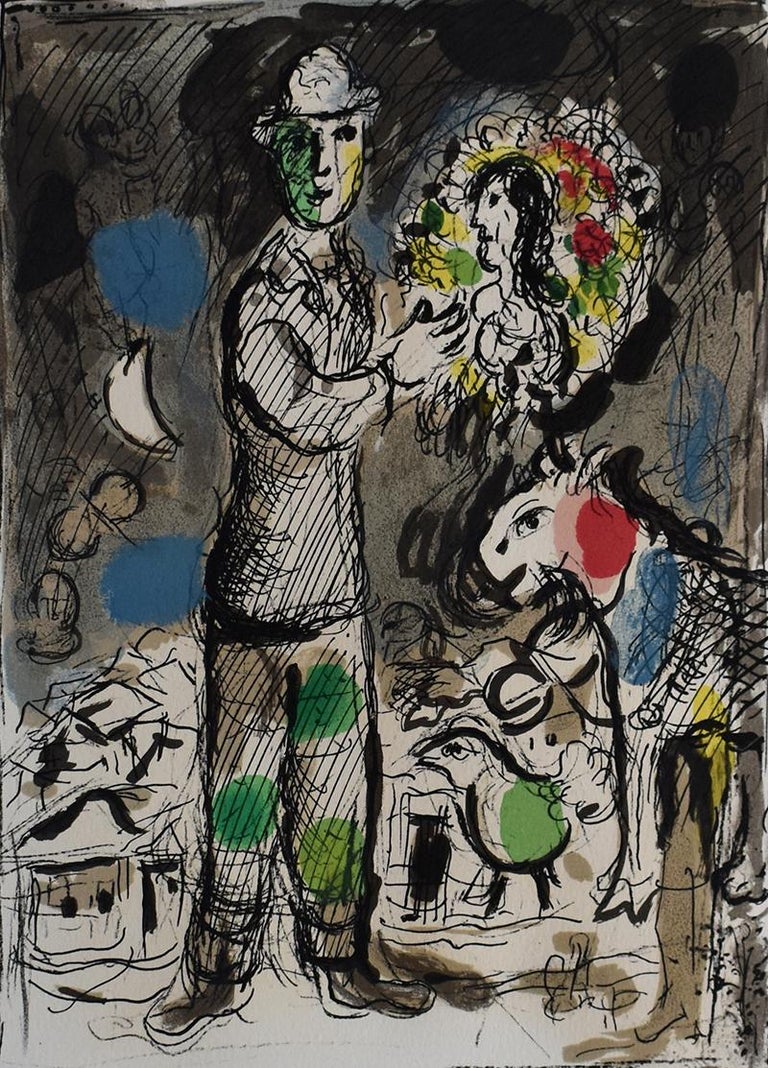 Marc Chagall - Peasant with Bouquet - 1968 - Lithograph - French ...