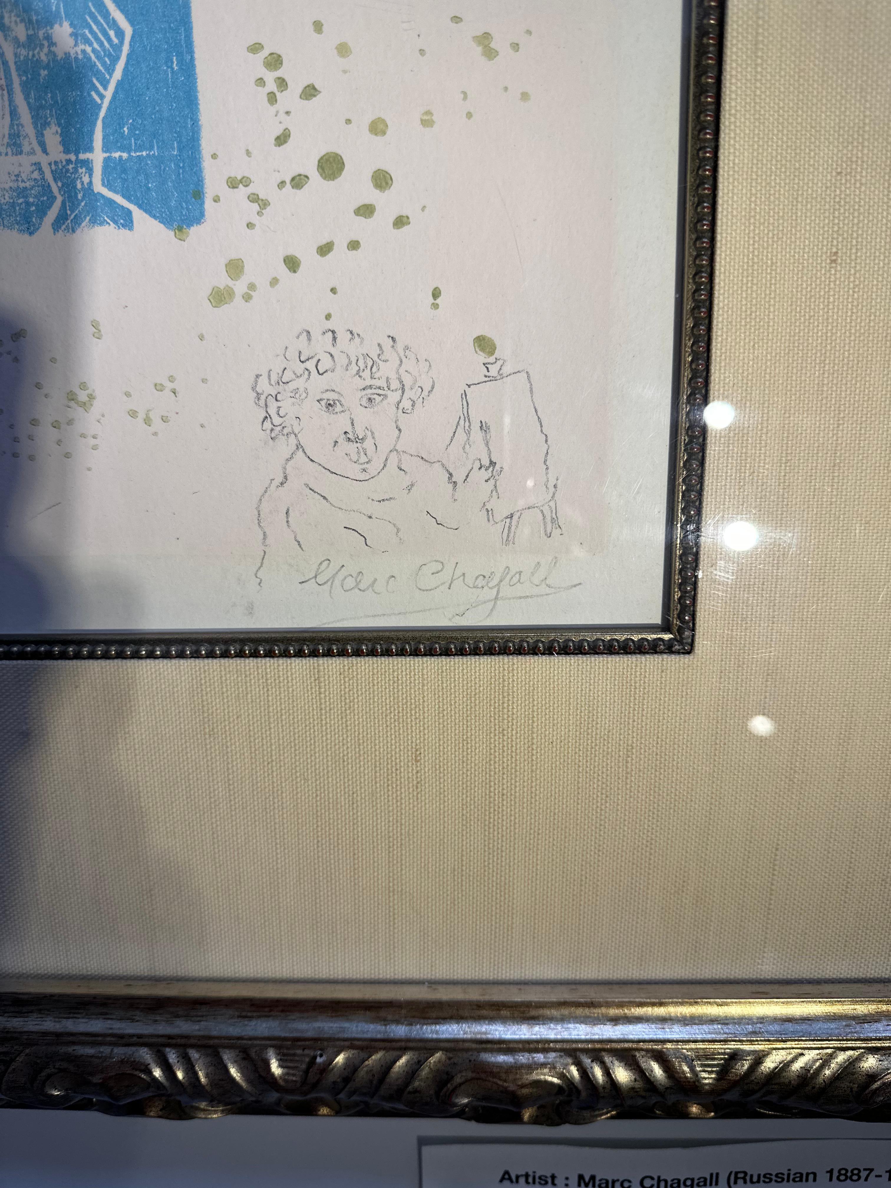 Marc Chagall - Poemas (Hombre con flores) en venta en 1stDibs