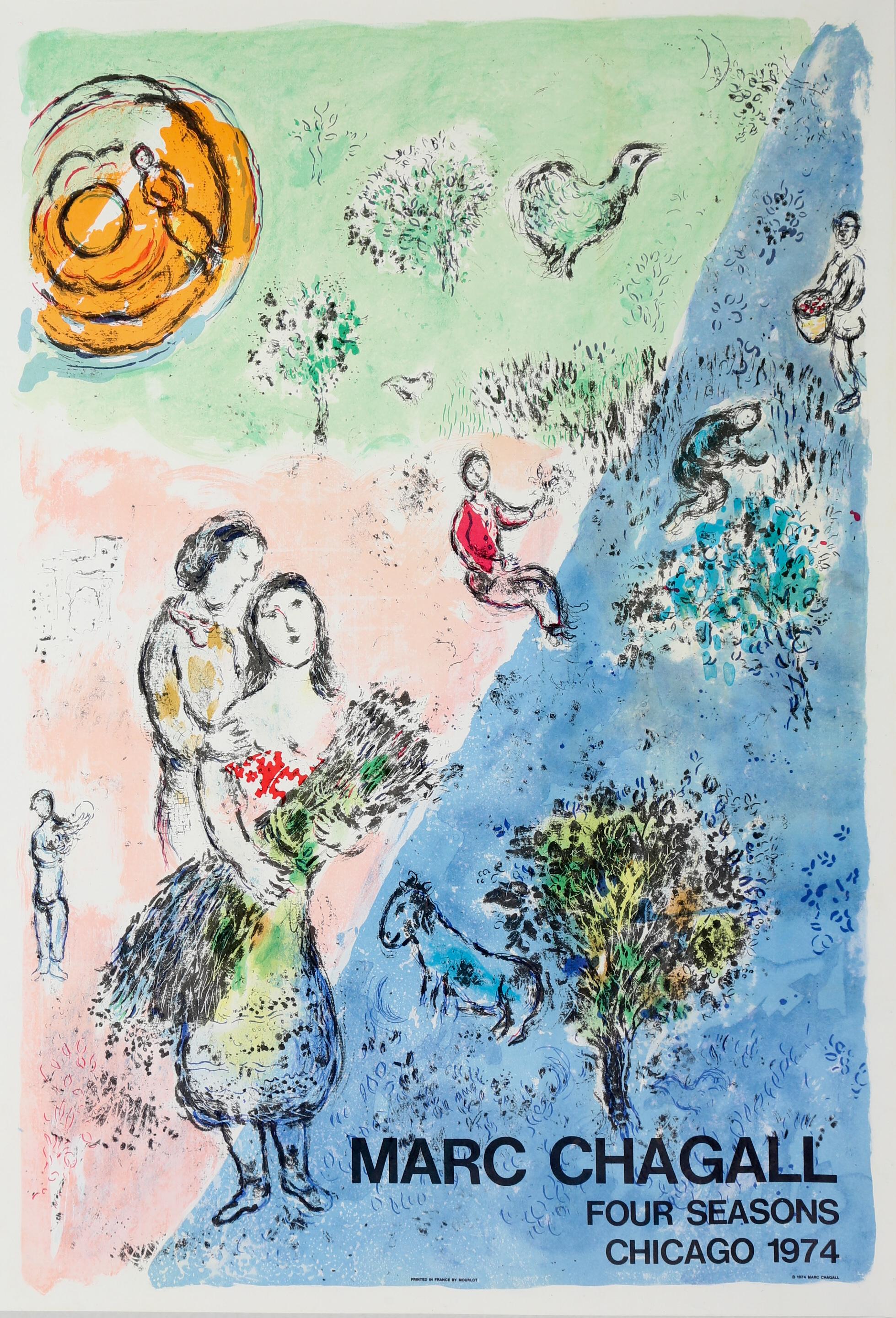 Marc Chagall - "Carte de Voeux #731," Lithograph by Marc Chagall in ...
