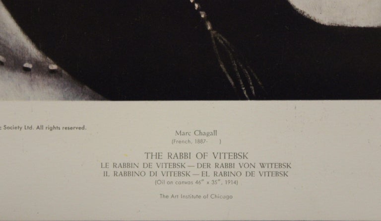 Marc Chagall - The Rabbi of Vitebsk-1948 New York Graphic Society Print ...