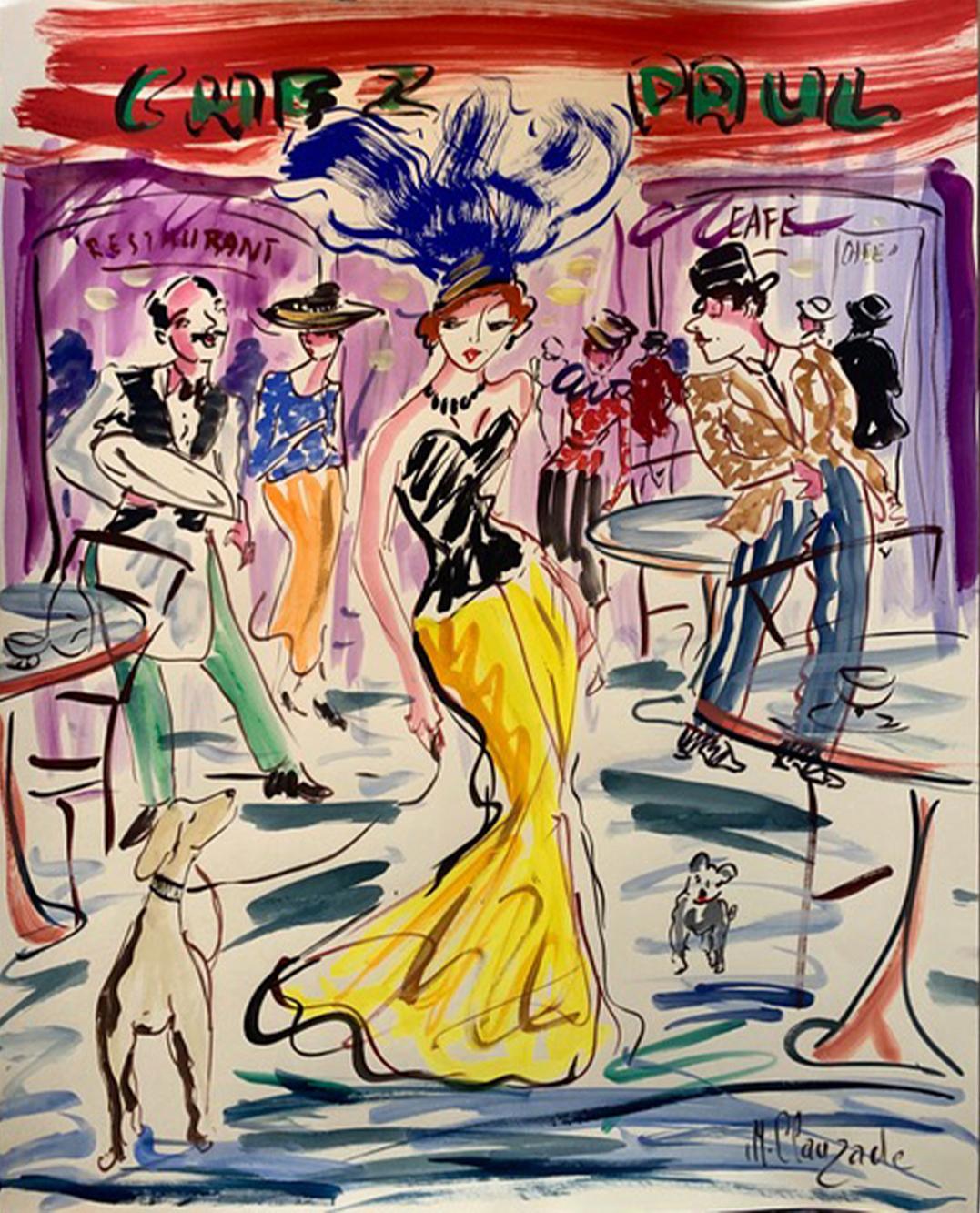 Marc Clauzade - Chez Paul - Figurative Painting by Marc Clauzade For ...