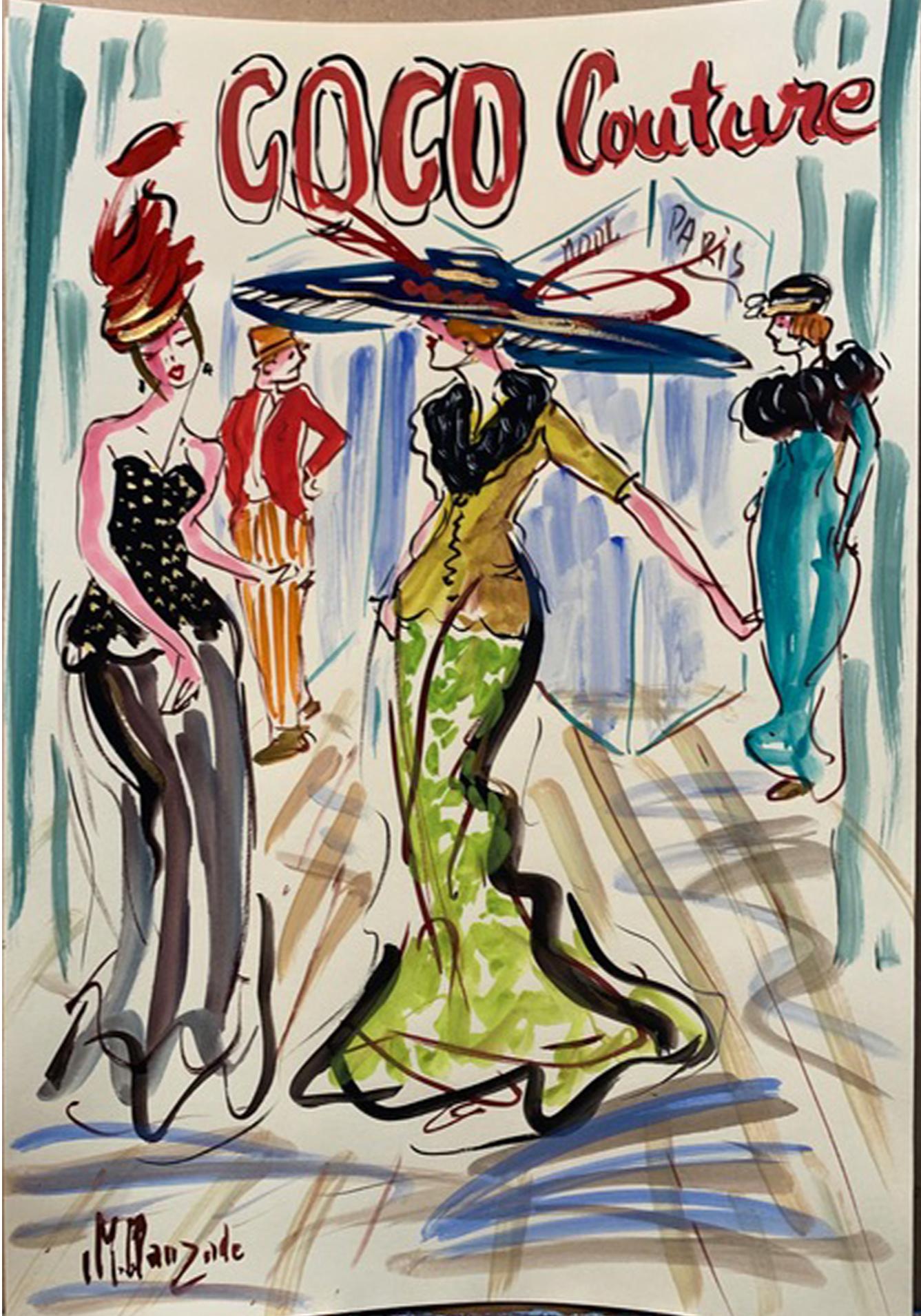 Marc Clauzade - Mode Coco - Figurative Painting by Marc Clauzade For ...