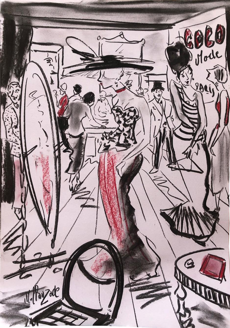 Marc Clauzade - La Mode - Figurative Painting by Marc Clauzade For Sale ...