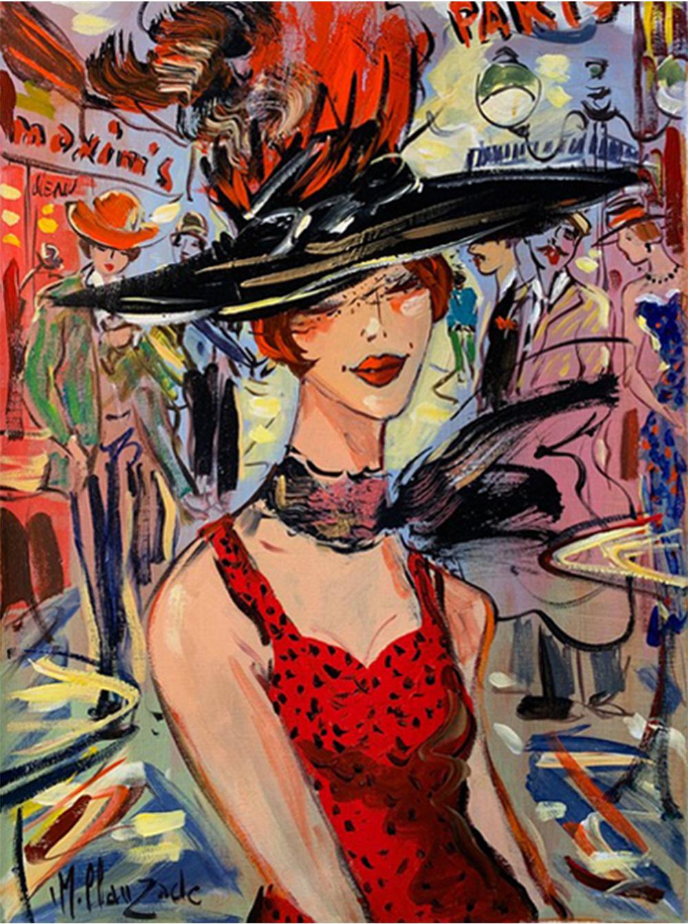 Marc Clauzade - Maxim’s - Figurative Fashion Painting by Marc Clauzade ...