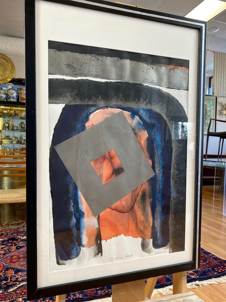 Marc Foster Grant “Tunnel Road”, Abstract Expressionist Mixed-Media ...