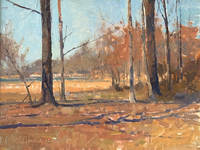 Marc Hanson - Backyard Study, colorful autumn landscape of trees and ...