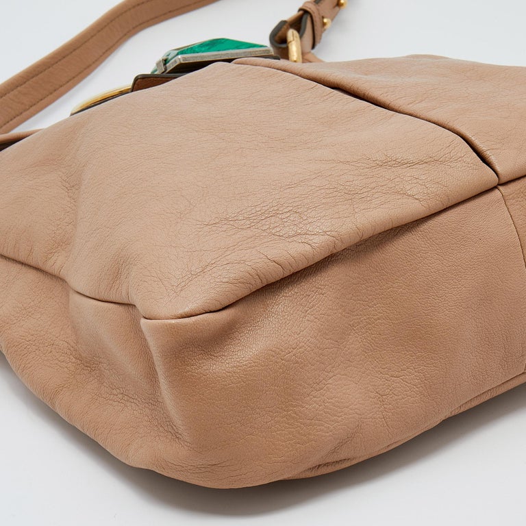Marc Jacobs Beige Leather Stone Embellished Shoulder Bag For Sale at ...