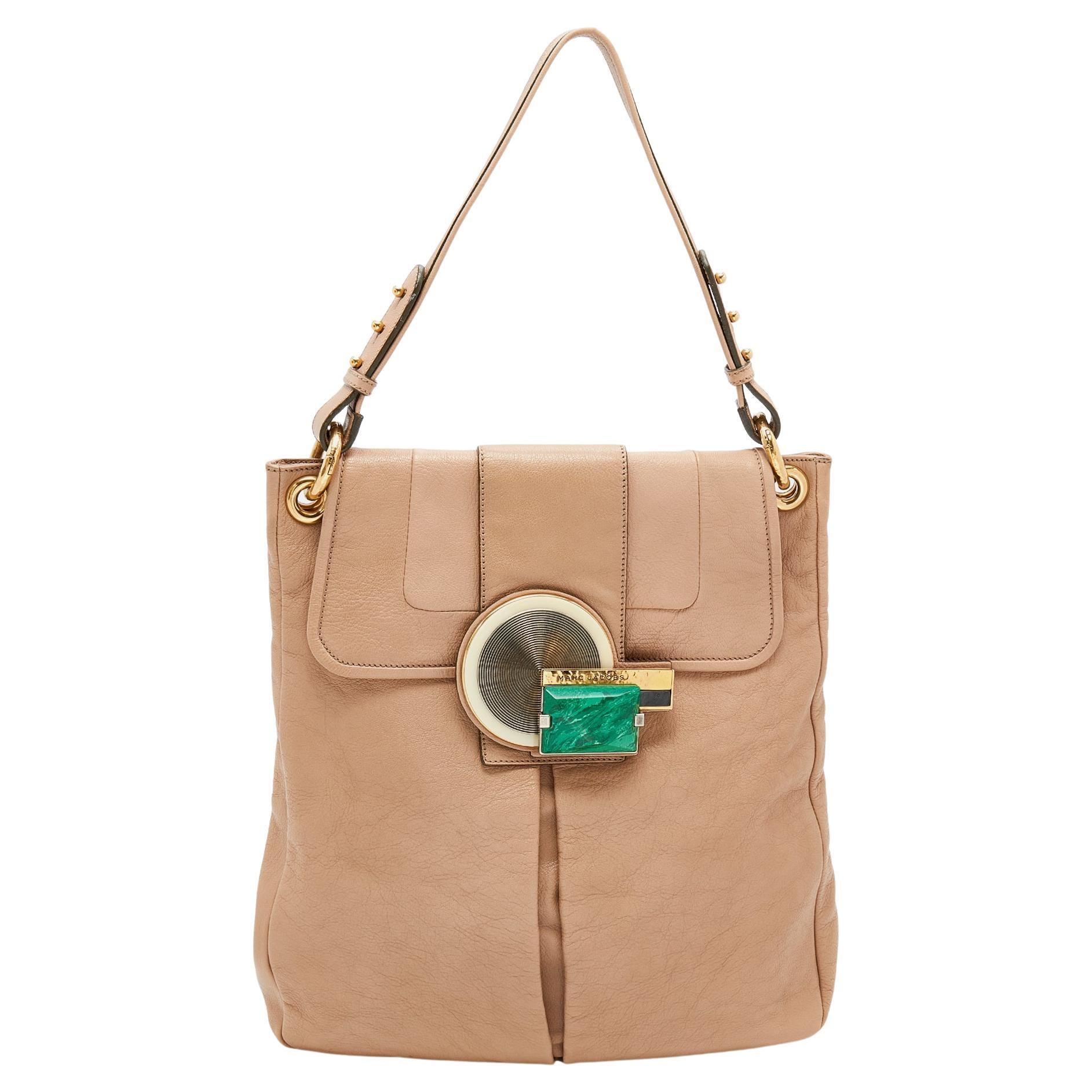 Marc Jacobs Beige Studded Leather Small Mischief Shoulder Bag at 1stDibs