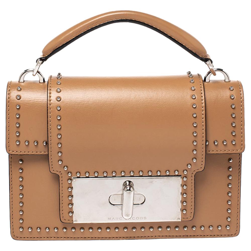 Marc Jacobs Beige Studded Leather Small Mischief Shoulder Bag at 1stDibs