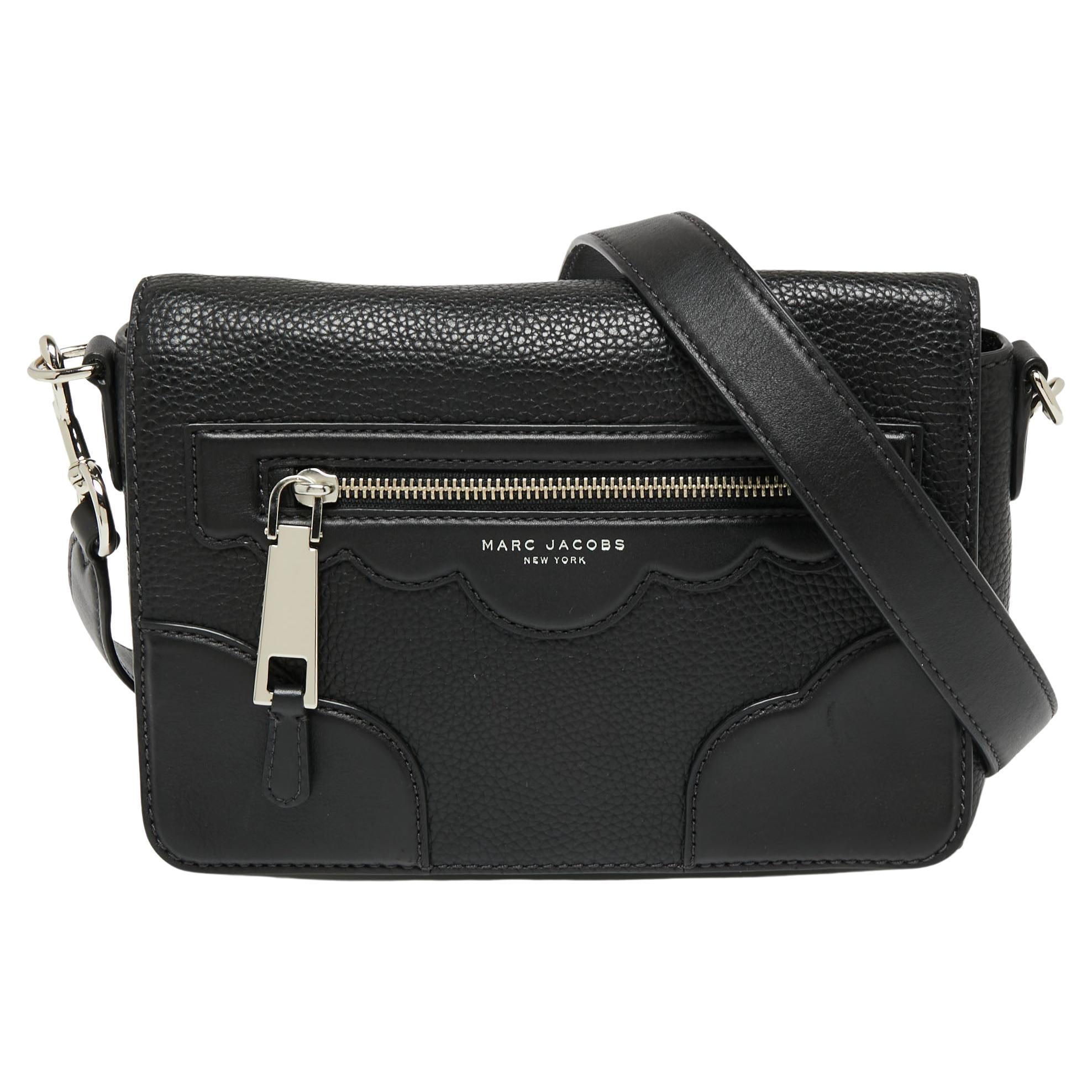 Marc Jacobs Black Leather Fleur Haze Shoulder Bag For Sale at 1stDibs