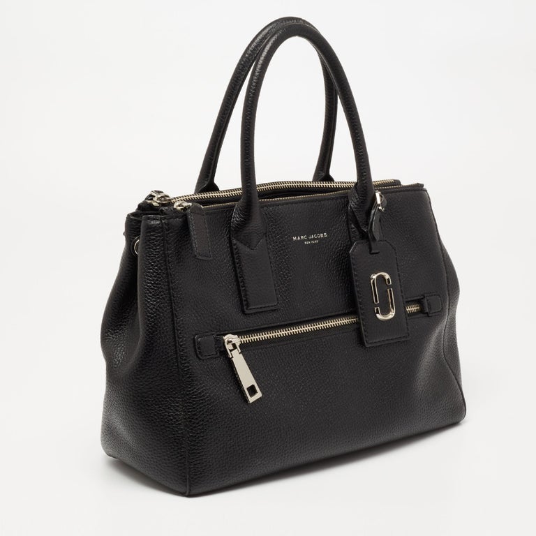 Marc Jacobs Black Leather Top Zip Tote at 1stDibs