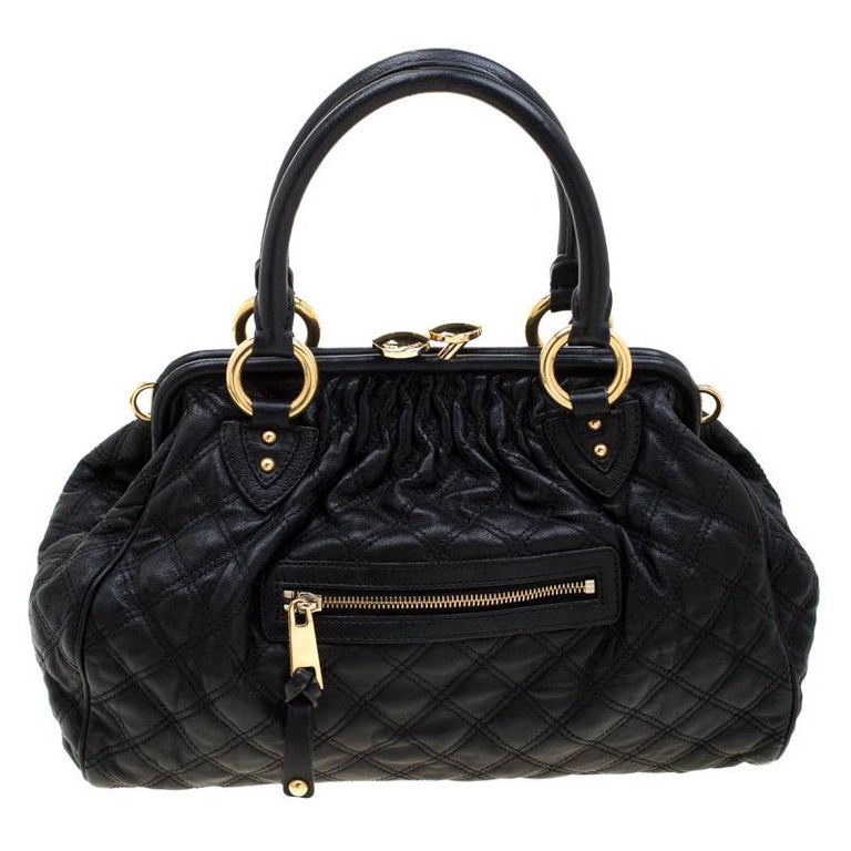 Marc Jacobs Black Quilted Leather Stam Shoulder Bag For Sale at 1stDibs