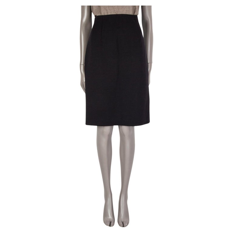 MARC JACOBS black wool KNEE-LENGTH STRAIGHT Skirt 8 M For Sale at 1stDibs