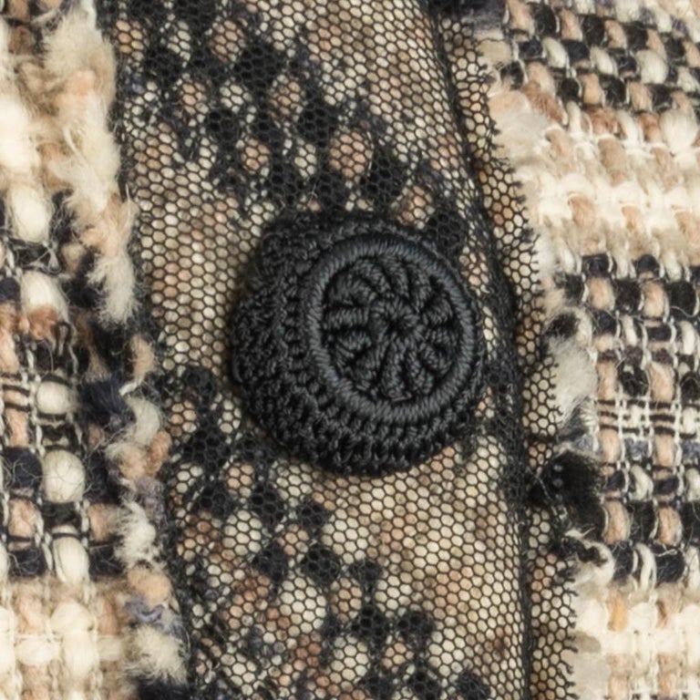 Marc Jacobs Coat Tweed w/ Embellished Details Polka Dot Lining 4 For ...