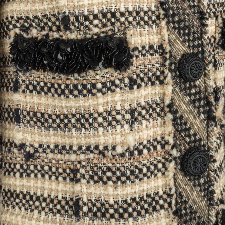 Marc Jacobs Coat Tweed w/ Embellished Details Polka Dot Lining 4 For ...