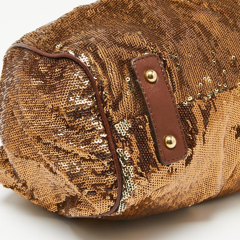 Marc Jacobs Copper Suede and Sequins Stam Satchel For Sale at 1stDibs