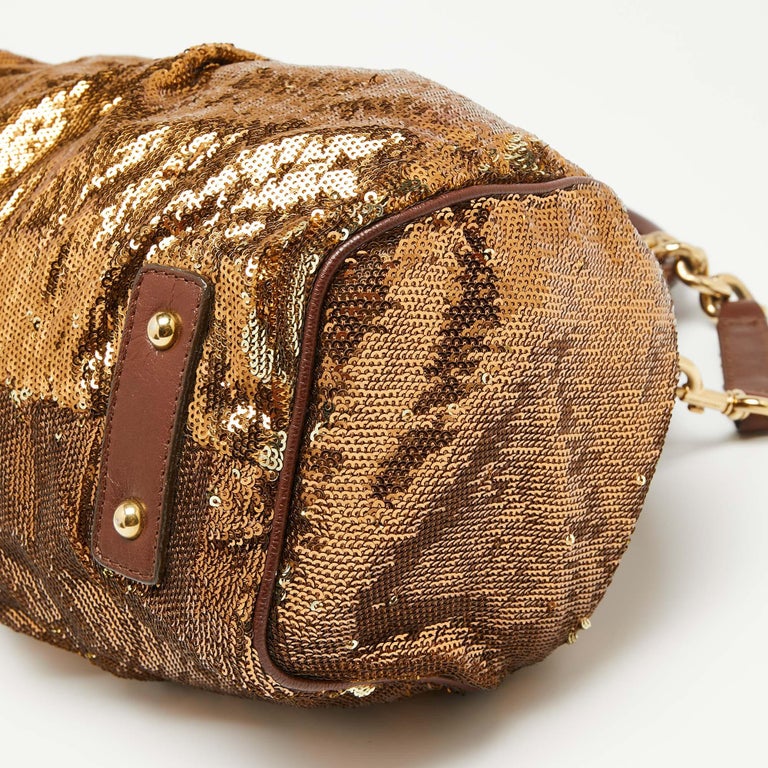 Marc Jacobs Copper Suede and Sequins Stam Satchel For Sale at 1stDibs