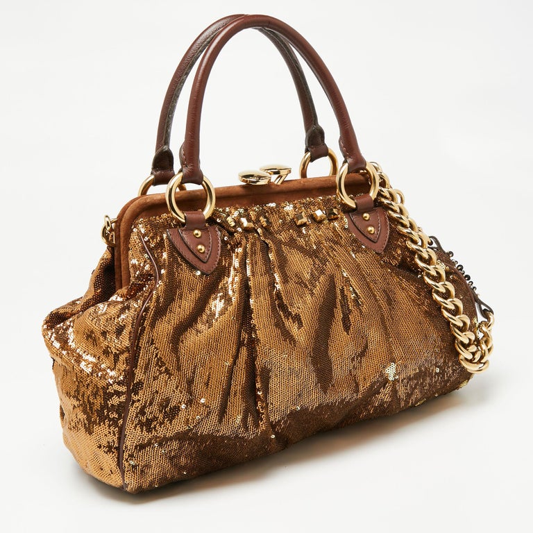 Marc Jacobs Copper Suede and Sequins Stam Satchel For Sale at 1stDibs