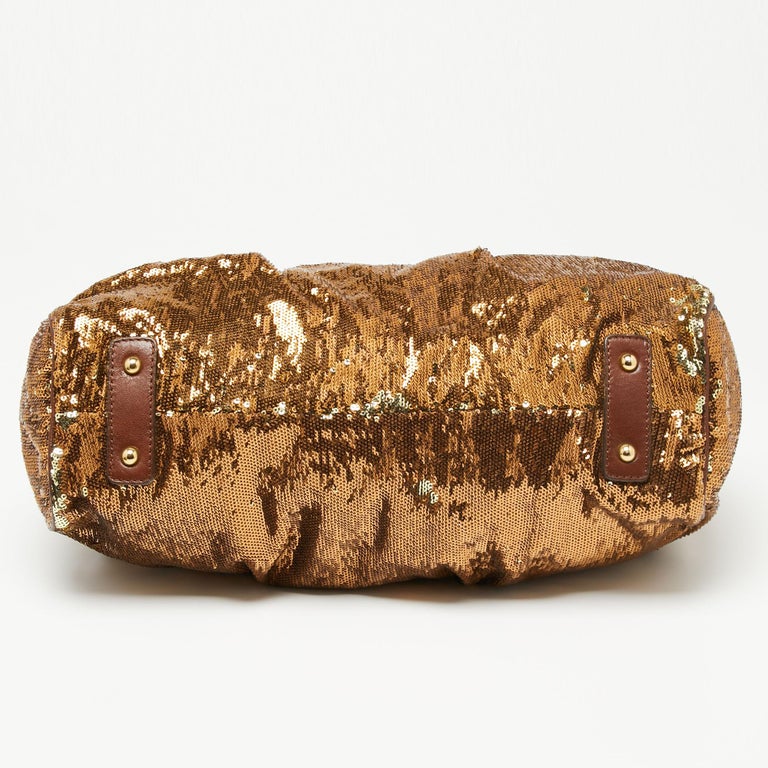 Marc Jacobs Copper Suede and Sequins Stam Satchel For Sale at 1stDibs