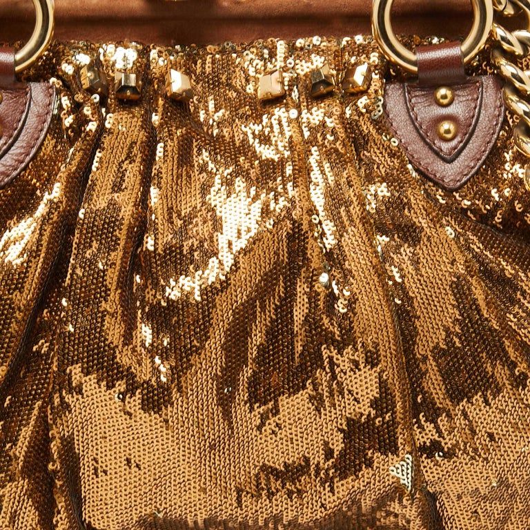 Marc Jacobs Copper Suede and Sequins Stam Satchel For Sale at 1stDibs