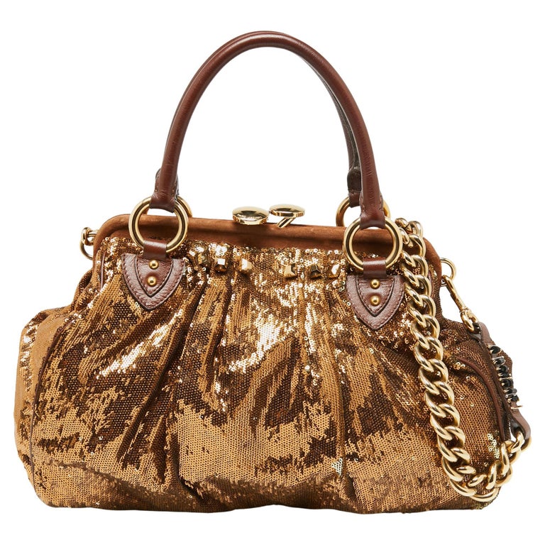 Marc Jacobs Copper Suede and Sequins Stam Satchel For Sale at 1stDibs