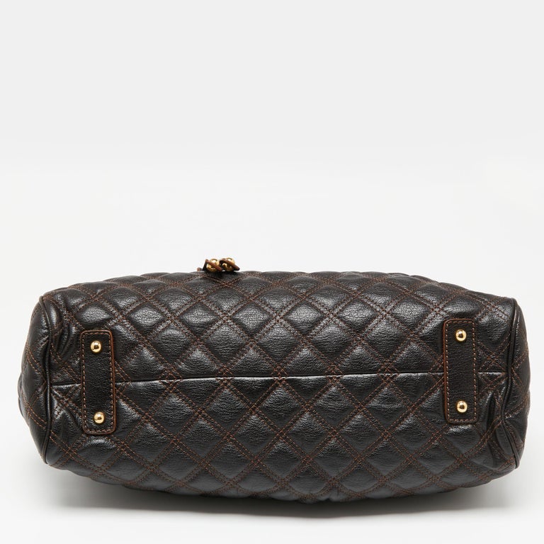 Marc Jacobs Dark Choco Brown Quilted Leather Stam Satchel For Sale at ...