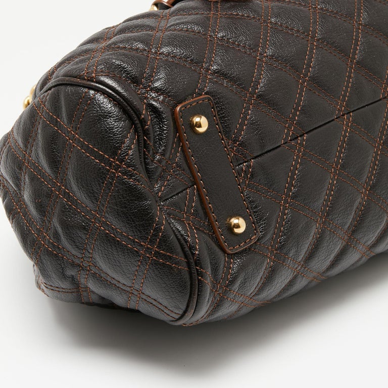 Marc Jacobs Dark Choco Brown Quilted Leather Stam Satchel For Sale at ...