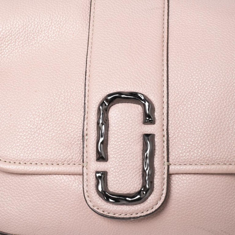 Marc Jacobs Light Pink Pebbled Leather Interlock Courier Shoulder Bag ...