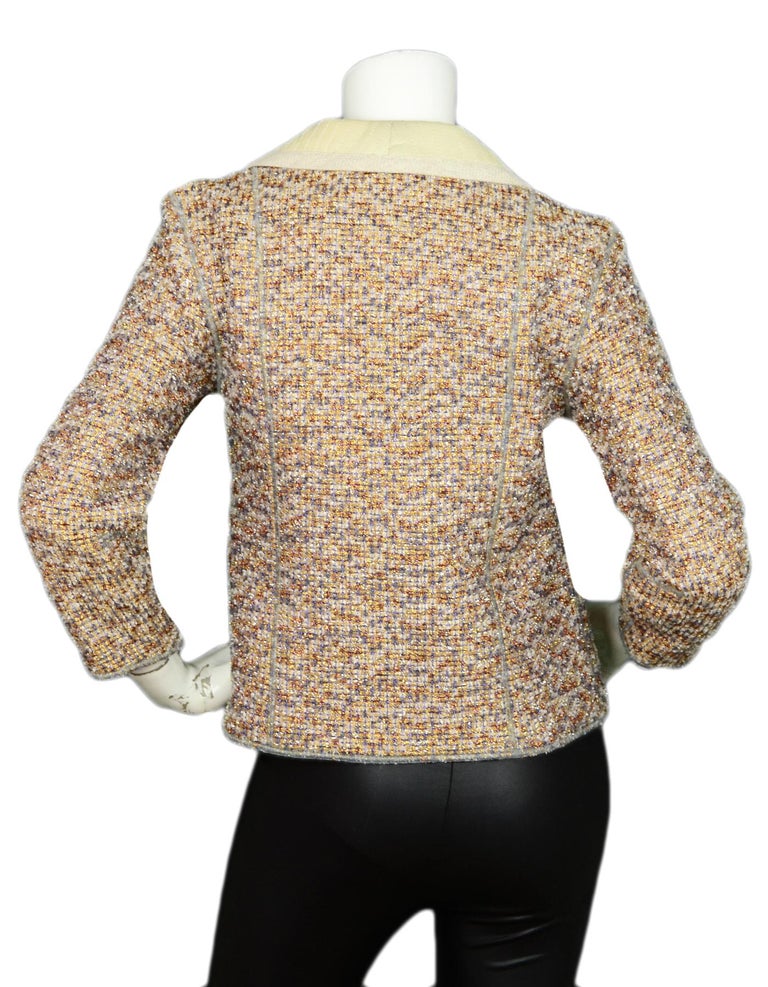 Marc Jacobs Metallic Tweed Jacket with Black Beaded Trim sz 2 For Sale ...