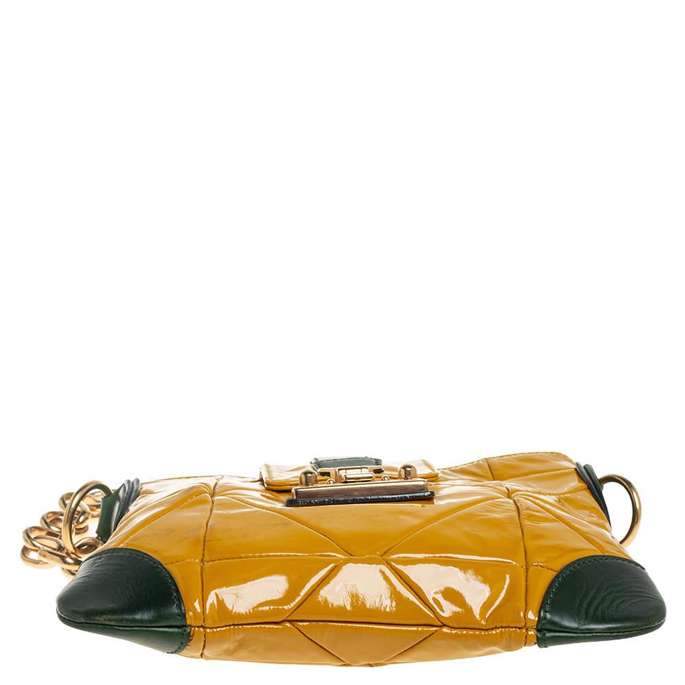 Marc Jacobs Mustard Yellow/Green Patent Leather And Leather Shoulder ...