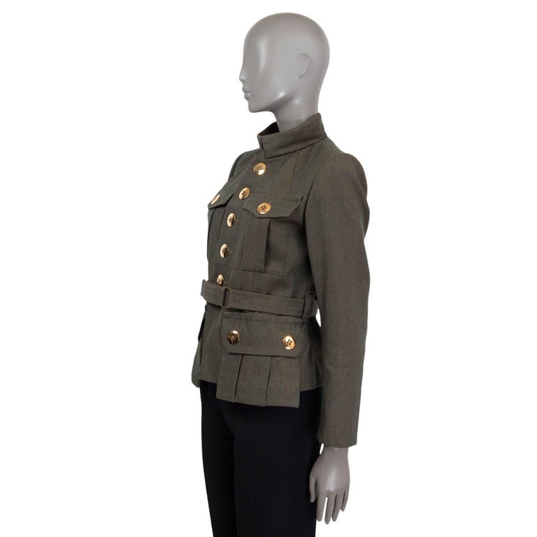 MARC JACOBS olive green wool MILITARY Jacket 4 S For Sale at 1stDibs