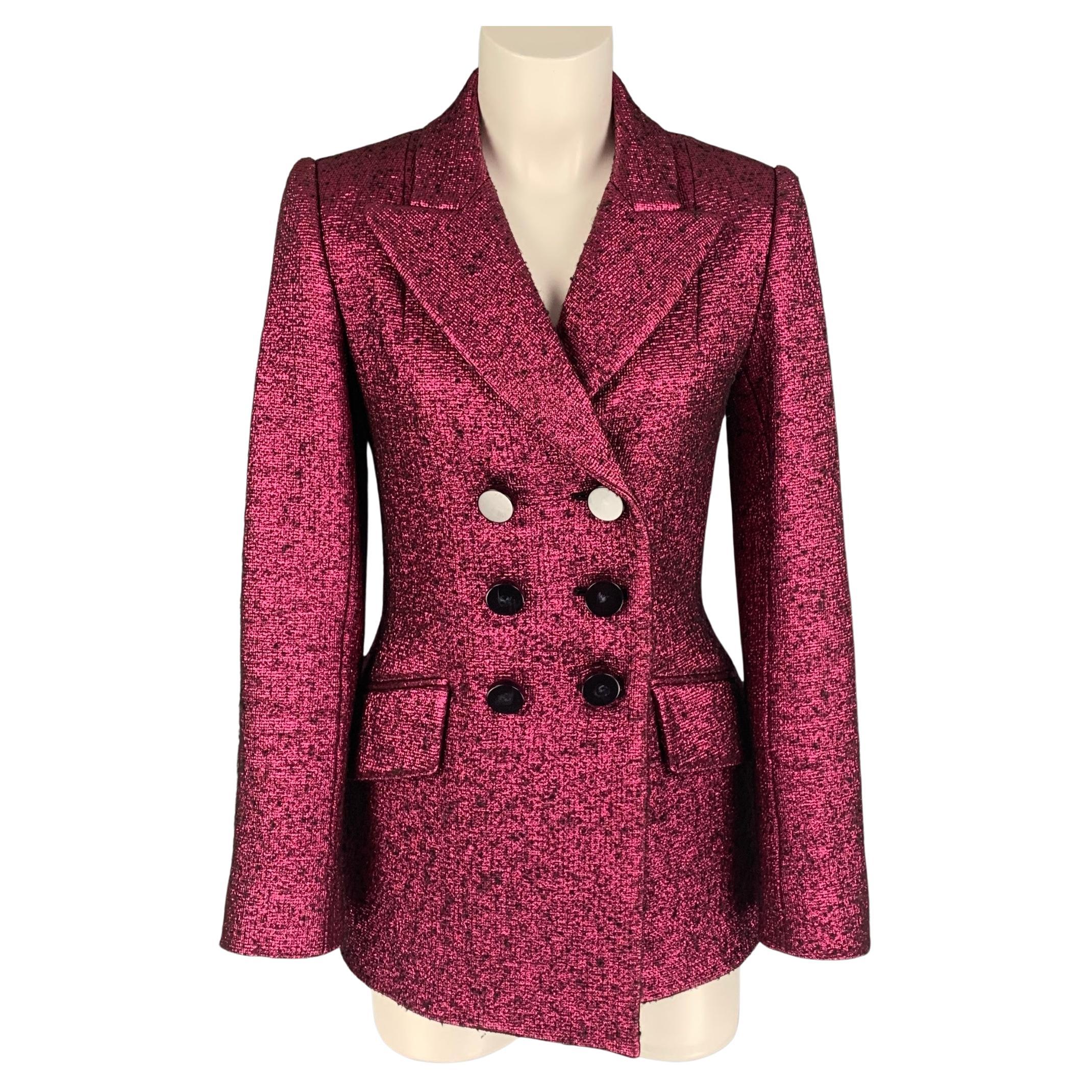 Marc Jacobs Light Brown and Cream Wool Tweed and Black Velvet Coat ...