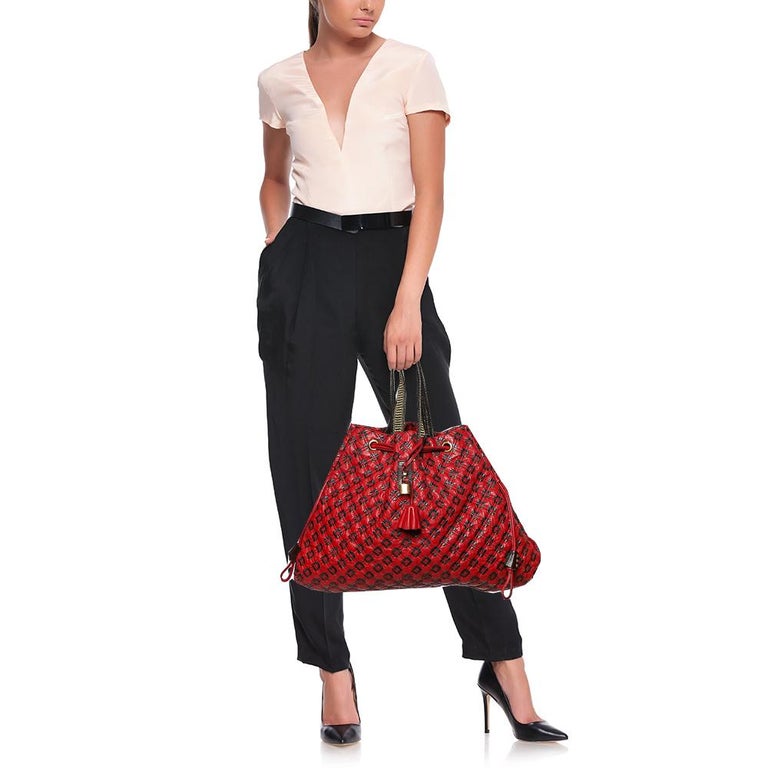 Marc Jacobs Red/Brown Leather Memphis Drawstring Tote For Sale at 1stDibs