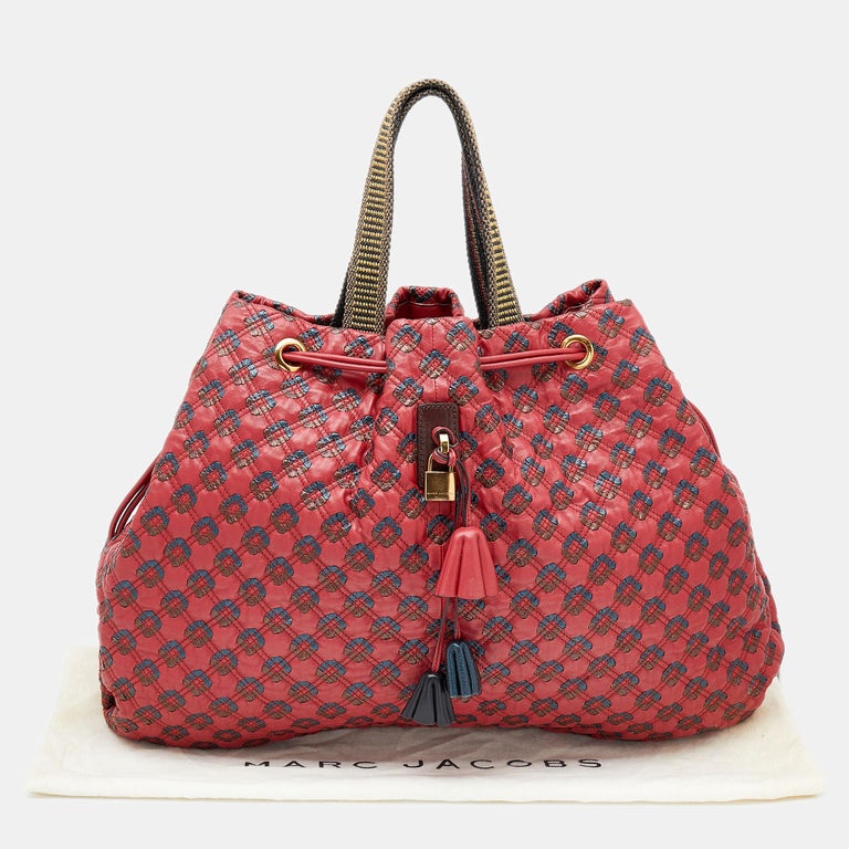 Marc Jacobs Red/Brown Leather Memphis Drawstring Tote For Sale at 1stDibs