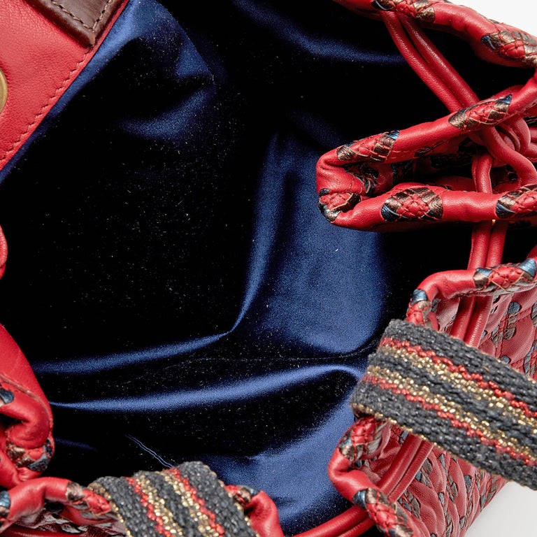 Marc Jacobs Red/Brown Leather Memphis Drawstring Tote For Sale at 1stDibs