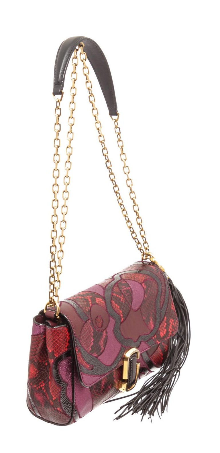 Marc Jacobs Red J Snake Patchwork Shoulder Bag For Sale at 1stDibs