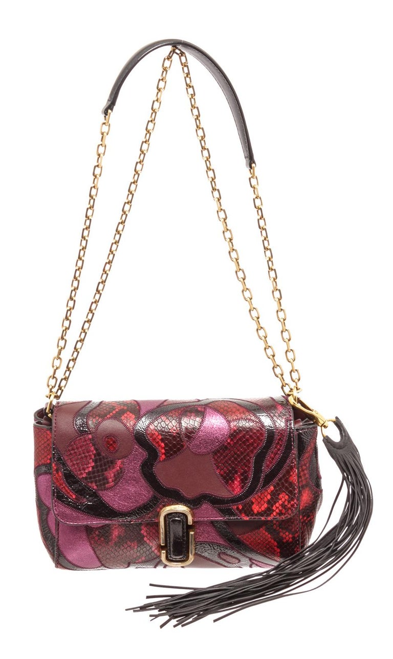 Marc Jacobs Red J Snake Patchwork Shoulder Bag For Sale at 1stDibs