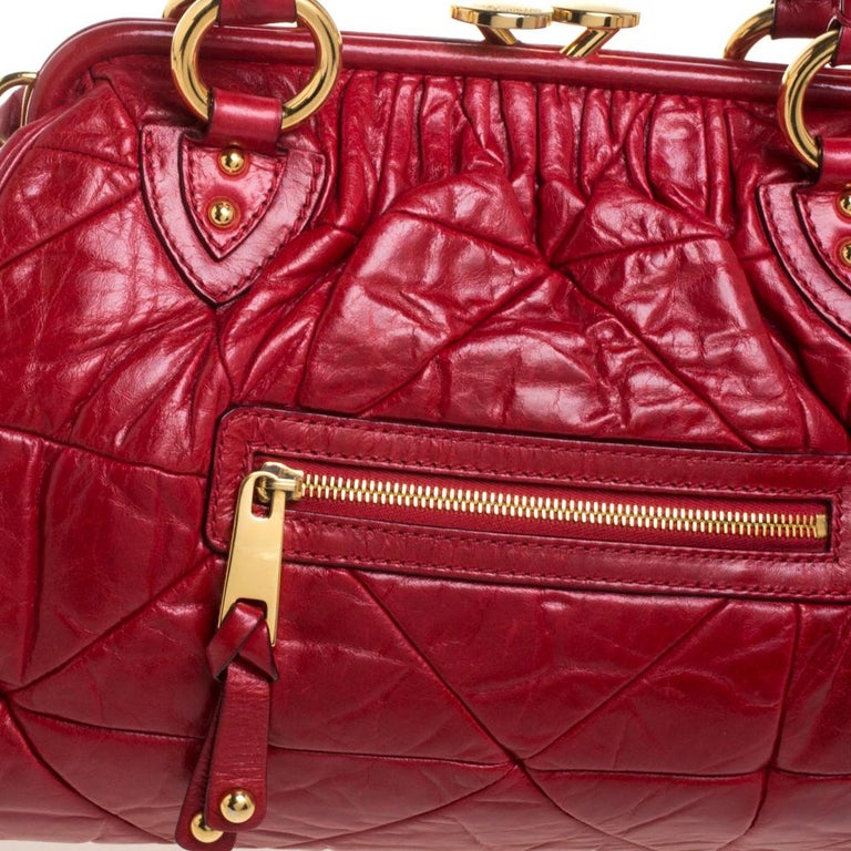 Marc Jacobs Red Quilted Leather Stam Satchel at 1stDibs