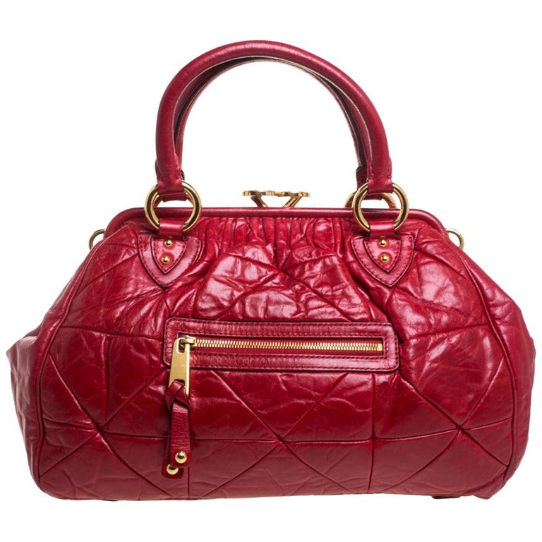 Marc Jacobs Red Quilted Leather Stam Satchel at 1stDibs