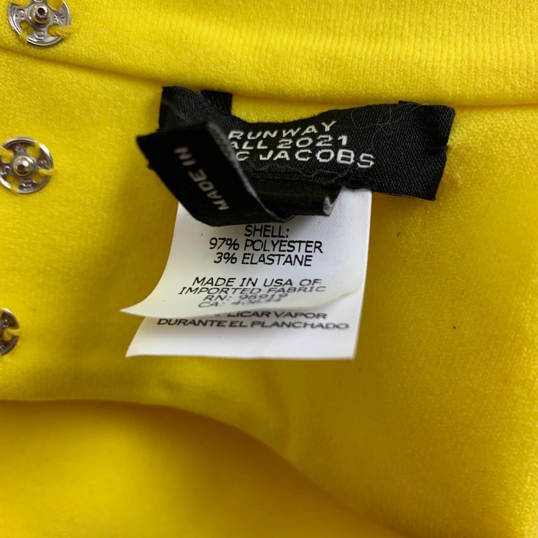 MARC JACOBS Runway 2021 Size XS Yellow Polyester Open Back Body Suit ...