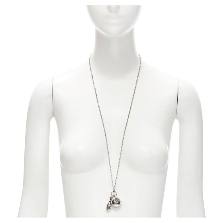 MARC JACOBS silver-tone bowling pin ball watch chain long necklace For ...