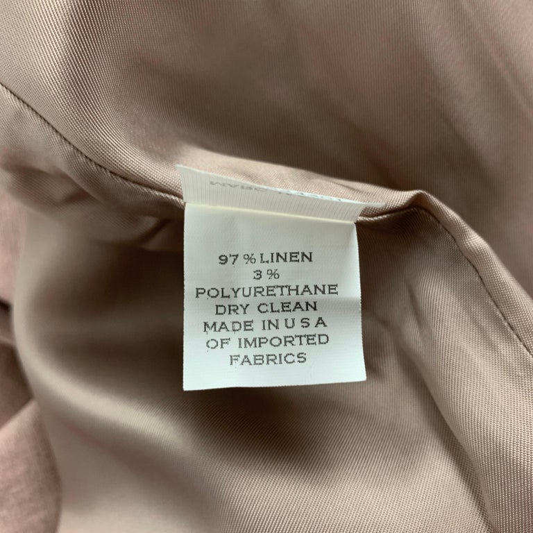 MARC JACOBS Size 2 Pink Linen Blend Wrinkled Belted Trench Coat For ...