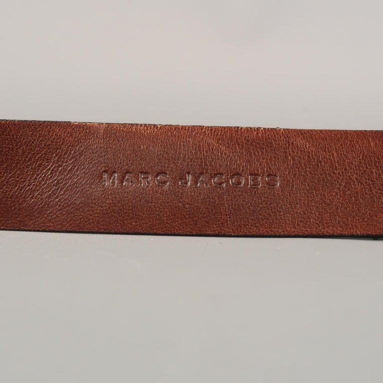 MARC JACOBS Size 36 Forest Green Leather Belt at 1stDibs