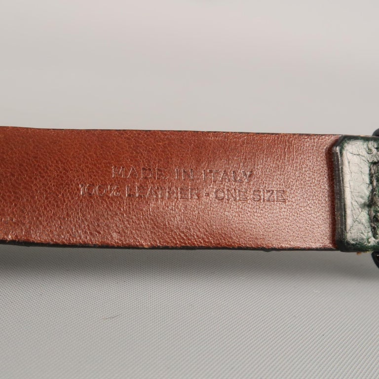 MARC JACOBS Size 36 Forest Green Leather Belt at 1stDibs