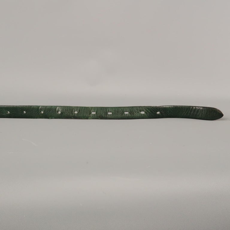 MARC JACOBS Size 36 Forest Green Leather Belt at 1stDibs
