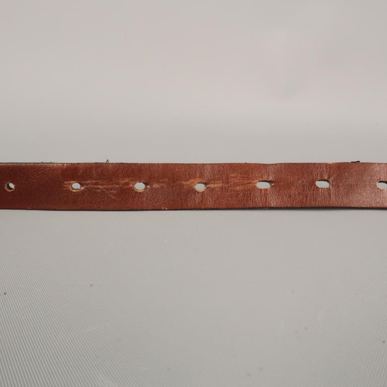 MARC JACOBS Size 36 Forest Green Leather Belt at 1stDibs