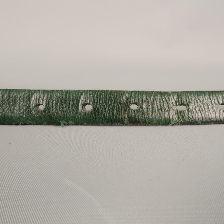 MARC JACOBS Size 36 Forest Green Leather Belt at 1stDibs